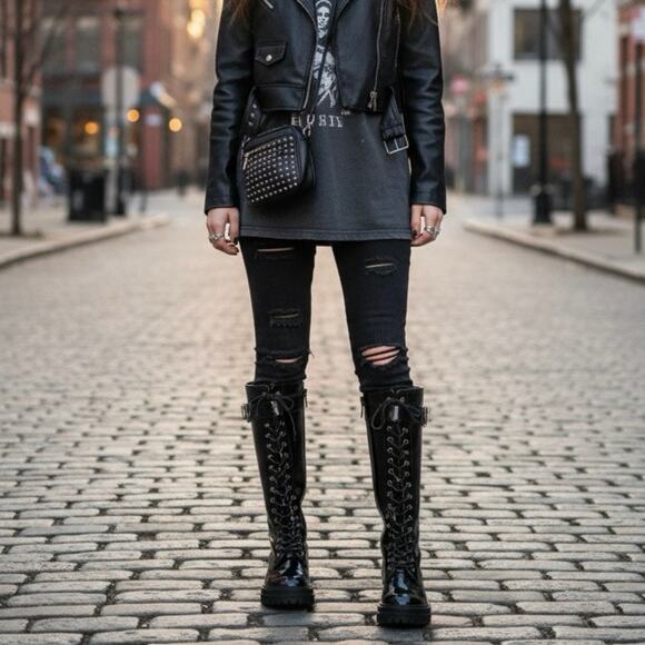 knee scraper boots
